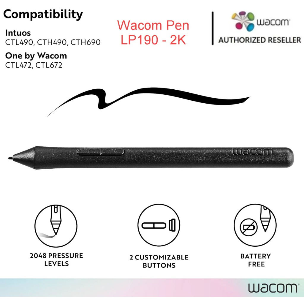 Bút Wacom Pen 2K - LP190 Không Dùng Pin, 2048 Lực Nhấn, Tương Thích ...