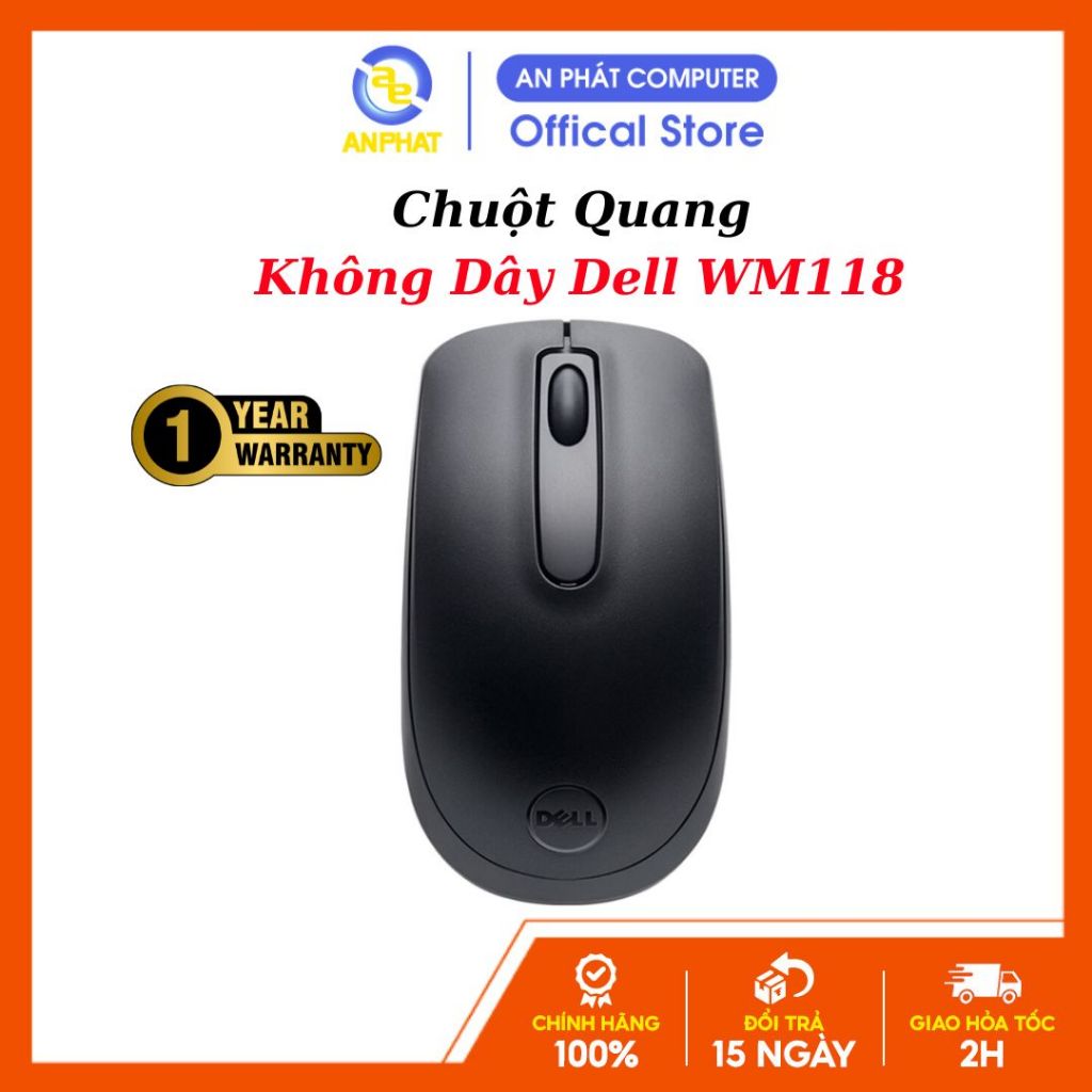 Chuột Quang Không Dây Dell WM118 - Bảo hành chính hãng 12 tháng | Shopee Việt Nam