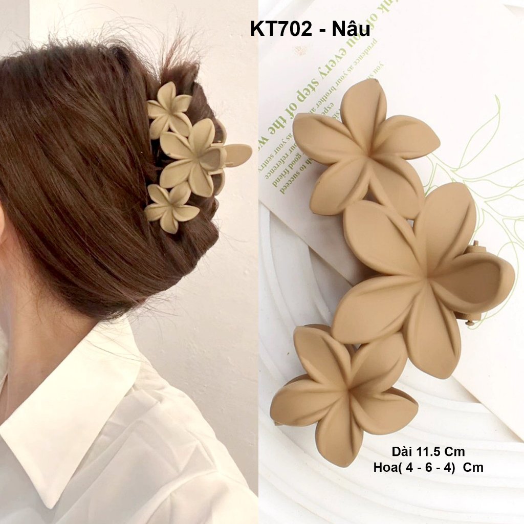 GOTI Thời Trang Tóc Nữ - Kẹp Càng Cua Nhựa Cứng Hình 3 Hoa Sứ Hottrend Kiểu Dáng Hàn Quốc Xinh ...