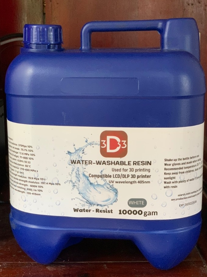 Nhựa in 3D RESIN 3D33 CAO CẤP 10.000g ( water-washable Resist Temp 80 ...