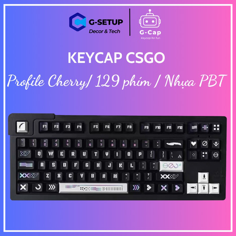 Keycap CSGO/CS2 profile CHERRY chất liệu PBT 129 phím chất lượng cao ...