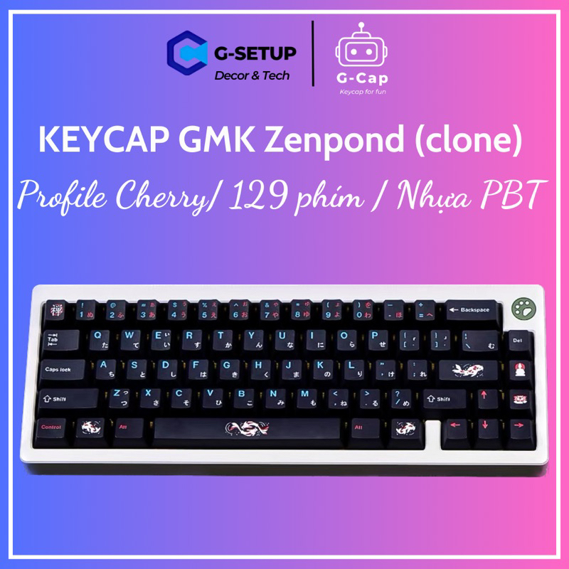 Bộ Keycap GMK Zenpond Clone Profile CHERRY chất liệu nhựa PBT dày chất ...