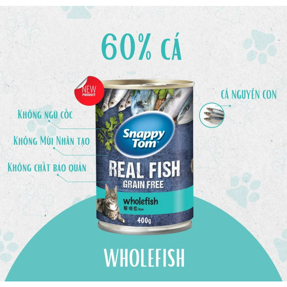 Pate Snappy Tom REAL FISH 400g- Cá Thật, Thịt Thật Cho Mèo - Siêu Rẻ ...
