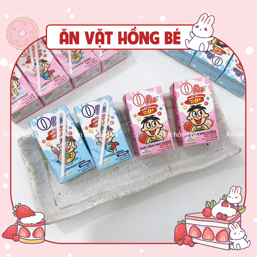 Lốc sữa Opao want want vị dâu, nguyên vị (1 LỐC 4 HỘP) 125ml bổ sung ...