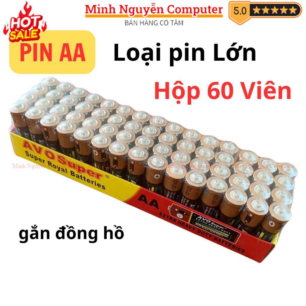 Pin AA - AVOSuper 1.5v, Pin 2A hộp 60 viên, loại pin lớn dùng cho Mic ...