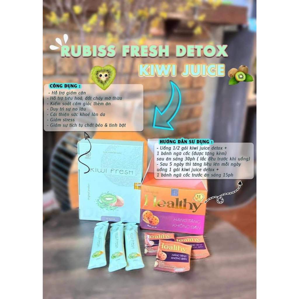 Giảm Cân Rubiss Detox KIWI, Hộp 12 gói, Chính Hãng | Shopee Việt Nam