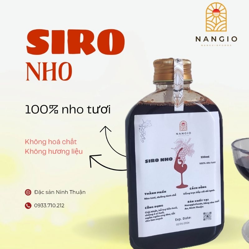 [Loại Cao cấp] Siro Nho Ninh Thuận organic, đặc sản Ninh Thuận | Shopee Việt Nam