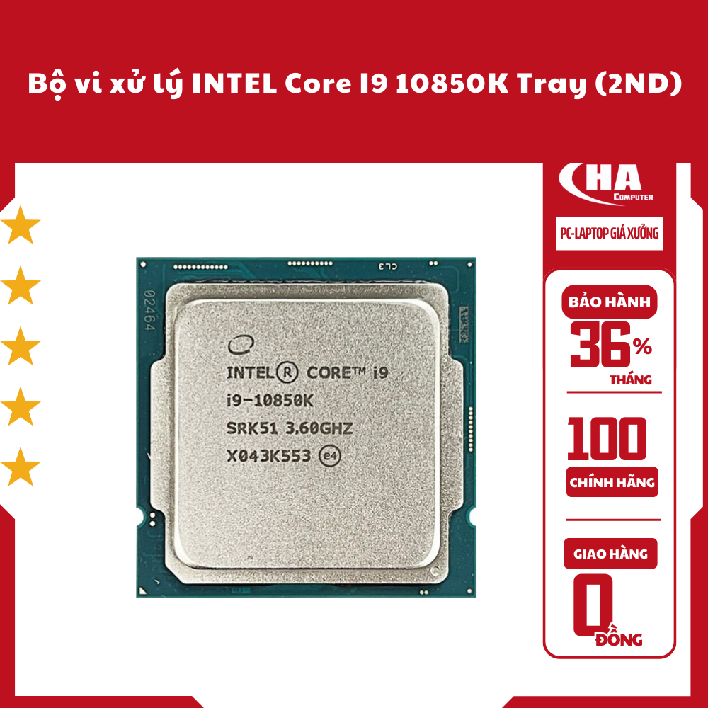 CPU Intel Core i9-10850K (3.60GHz Turbo Up To 5.20GHz, 10 Nhân 20 luồng ...