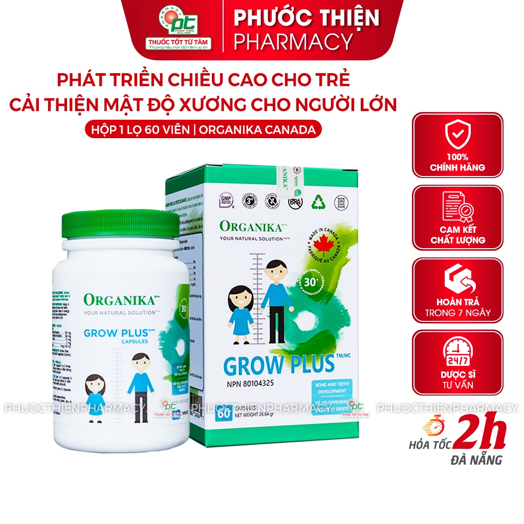 Canxi tăng chiều cao cho bé từ 9 tuổi Organika Grow plus canxi ...