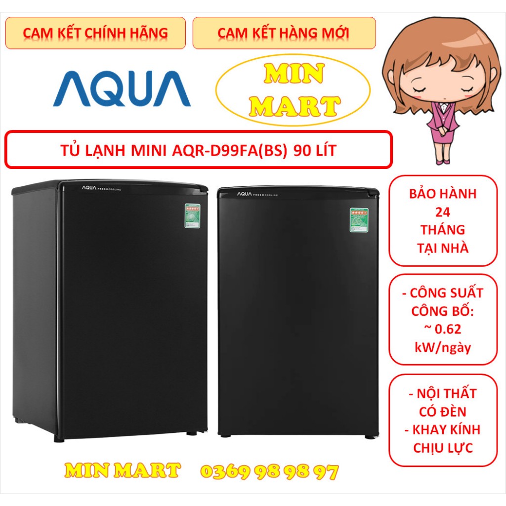 Tủ lạnh Mini AQUA AQR-D59FA(BS) 50 lít & AQR-D99FA(BS) 90 lít: Cam Kết ...