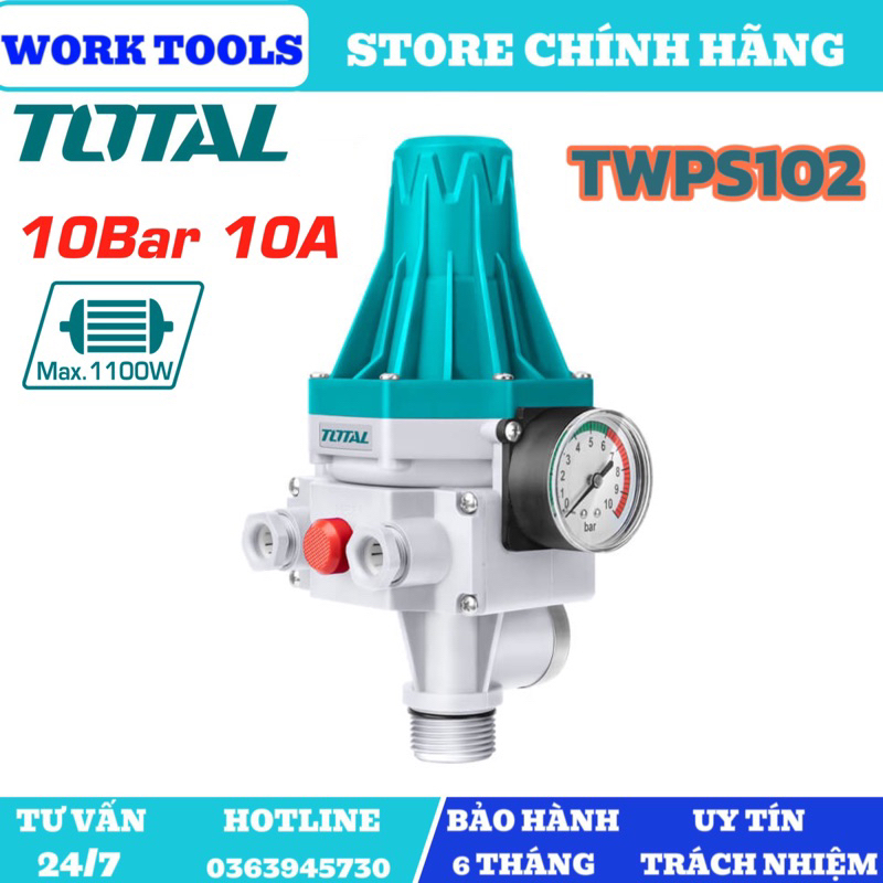 TOTAL Máy Rờ Le Bơm Nước Tự Động Bằng Áp Suất TWPS102 | Shopee Việt Nam