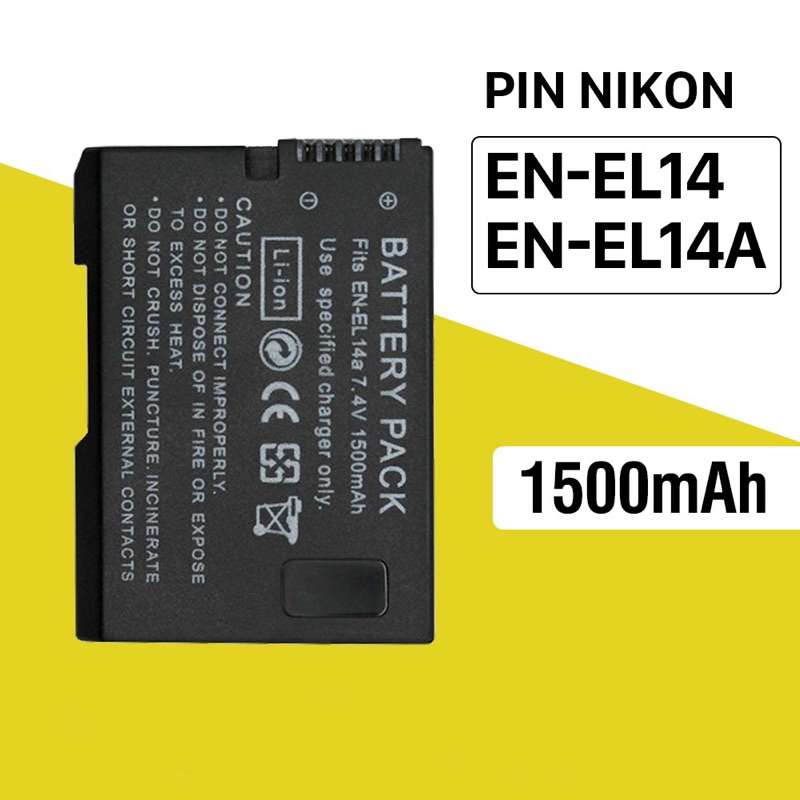 Pin EN-EL14 EN-EL14A cho Nikon D5300 D5200 D5100 D3300 D3200 D3100 ...