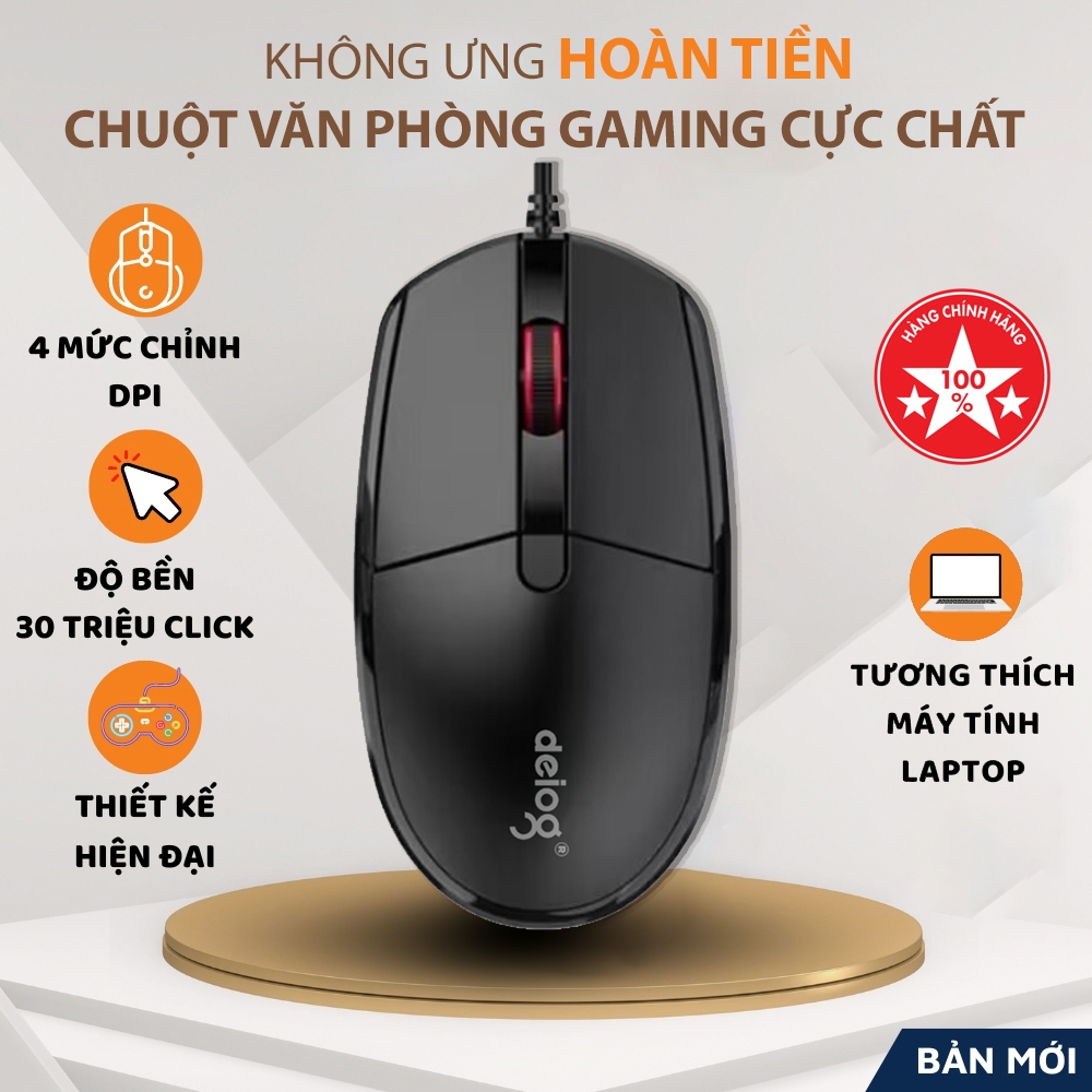 Chuột máy tính có dây Deiog DY-F1 phù hợp nhiều loại máy tính, laptop ...
