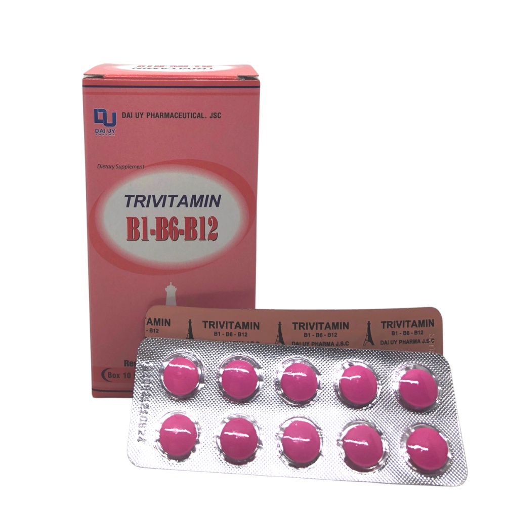 Trivitamin (hộp hồng) Đại Uy 3B B1- B6 - B12 hộp 100 viên nén - Bổ sung vitamin B1- B6 - B12 ...