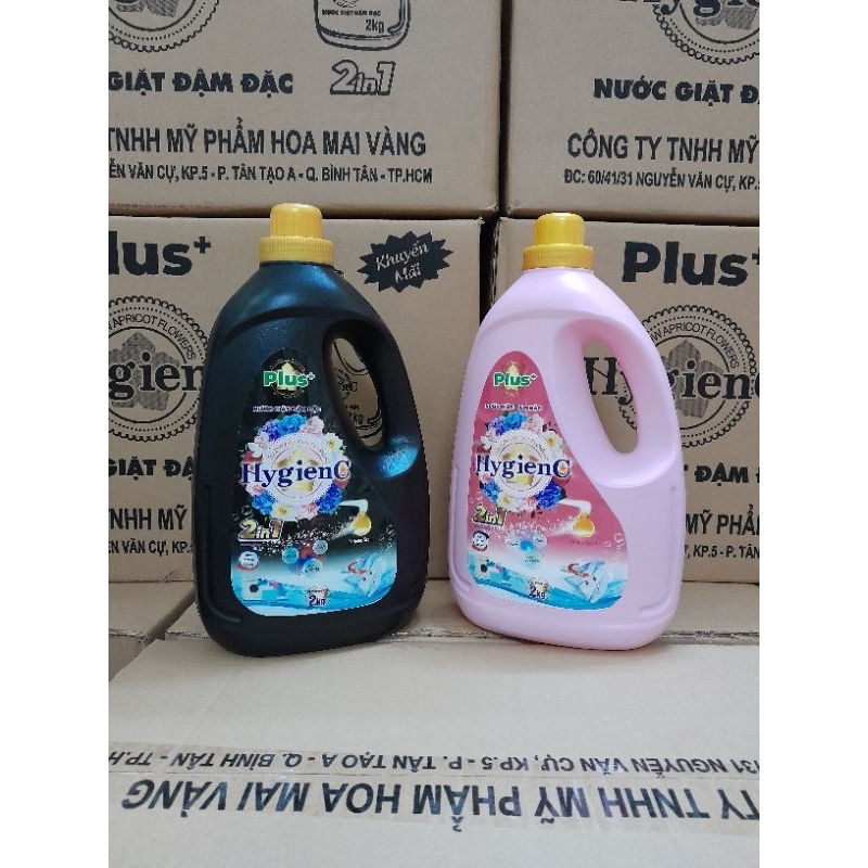 Combo 2 chai nước giặt xả đậm đặc 2 trong1 HygienC hương nước hoa | Shopee Việt Nam