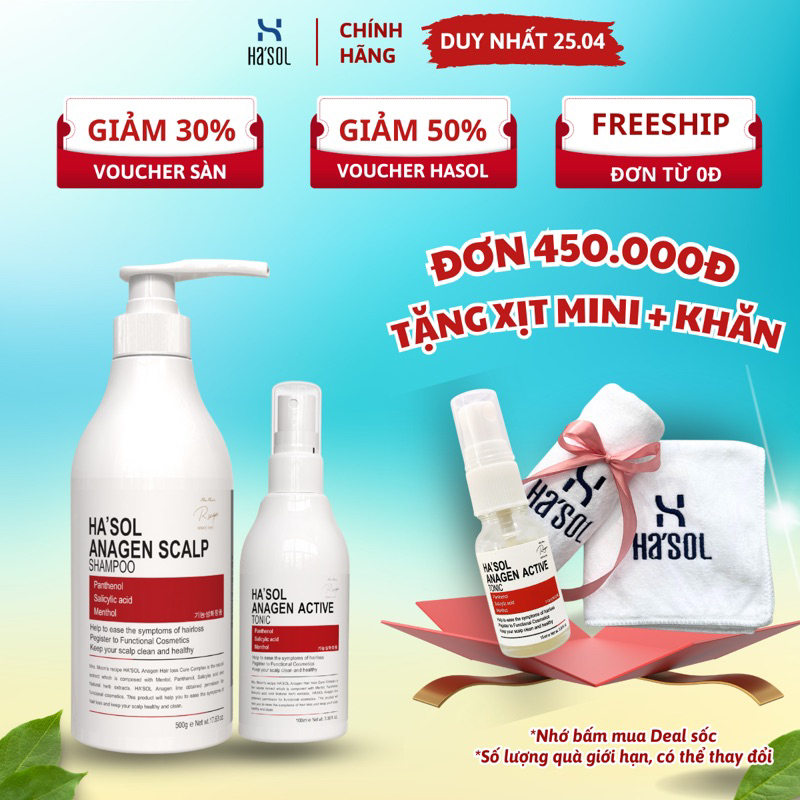 Combo Dầu Gội Đỏ Xịt Dưỡng Kích Mọc Tóc Hasol 100ml Giảm Rụng Tóc Kích ...