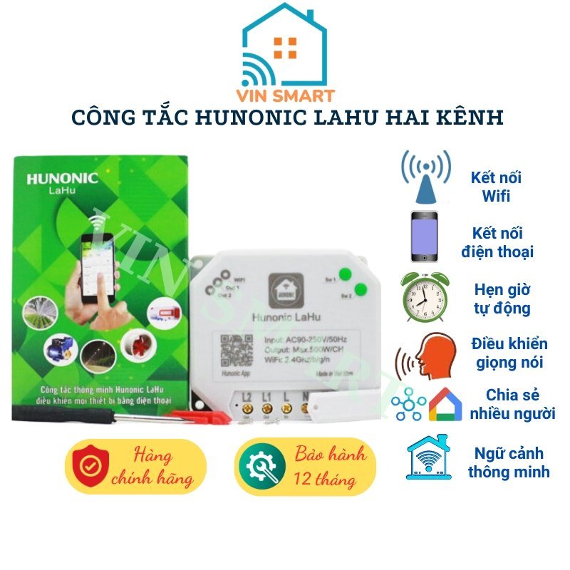 Công Tắc Thông Minh Hunonic Lahu 1,2 Và 4 Kênh Kết Nối Wifi,Điều Khiển ...