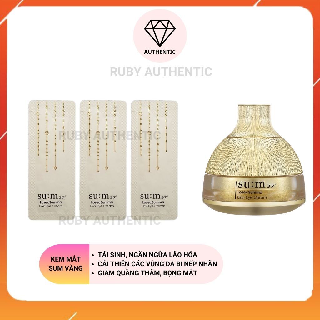 Gói sample 1ml Kem Mắt Sum Vàng tái sinh giảm nhăn, xóa vết chân chim, thâm bọng mắt -Sum:37 ...