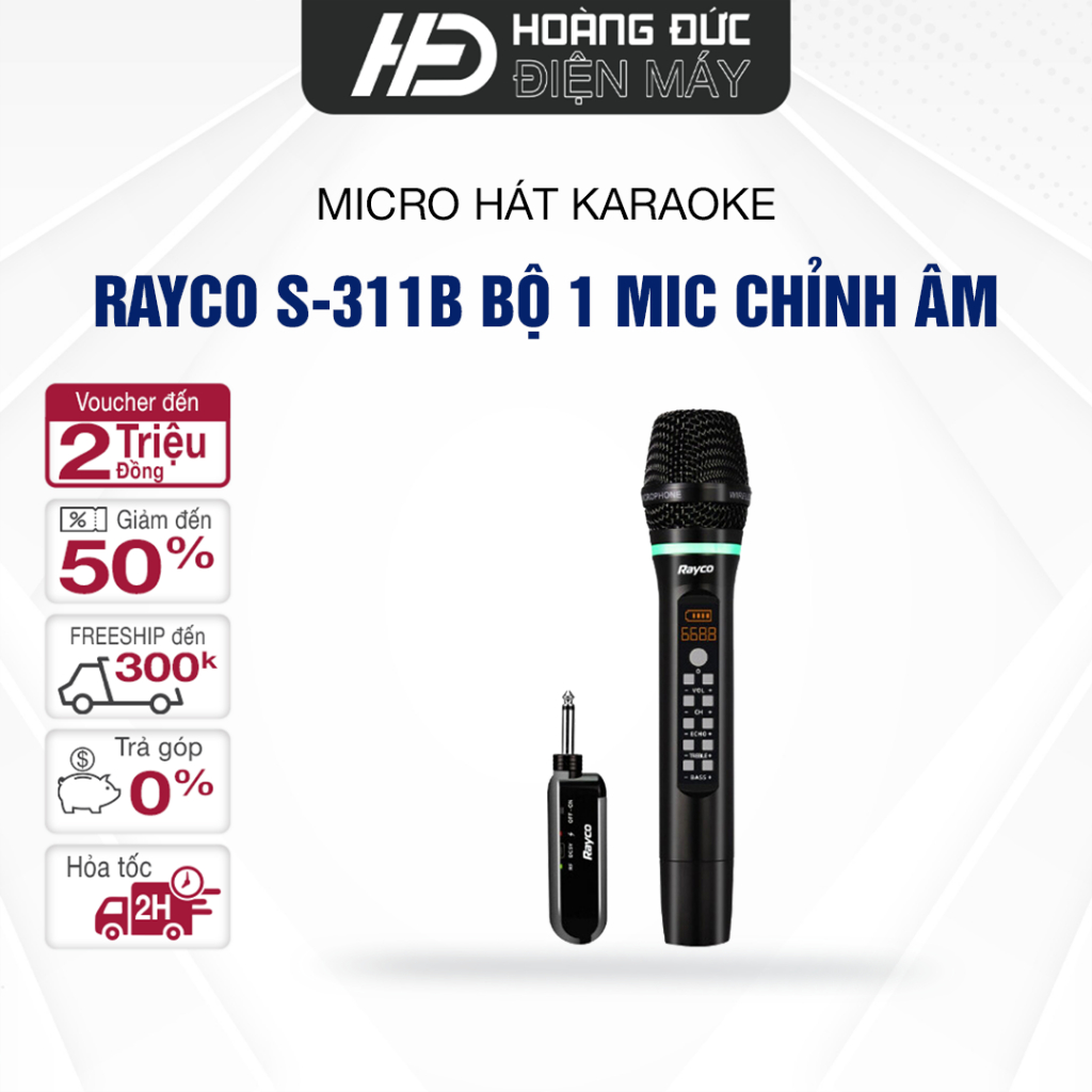 Micro Không Dây Rayco S-311B Chỉnh Âm Vang Trên Mic-Bảo Hành 12 Tháng ...