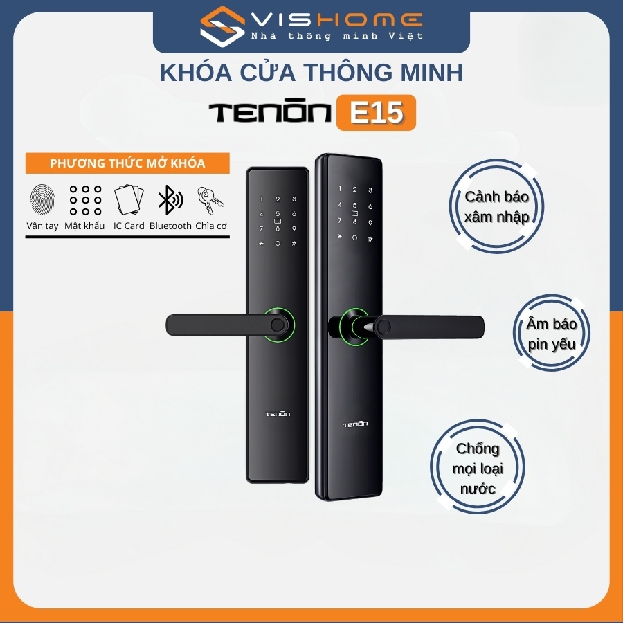 Khóa cửa thông minh Tenon E15 mở cửa đa dạng chính hãng bảo hành 2 năm ...