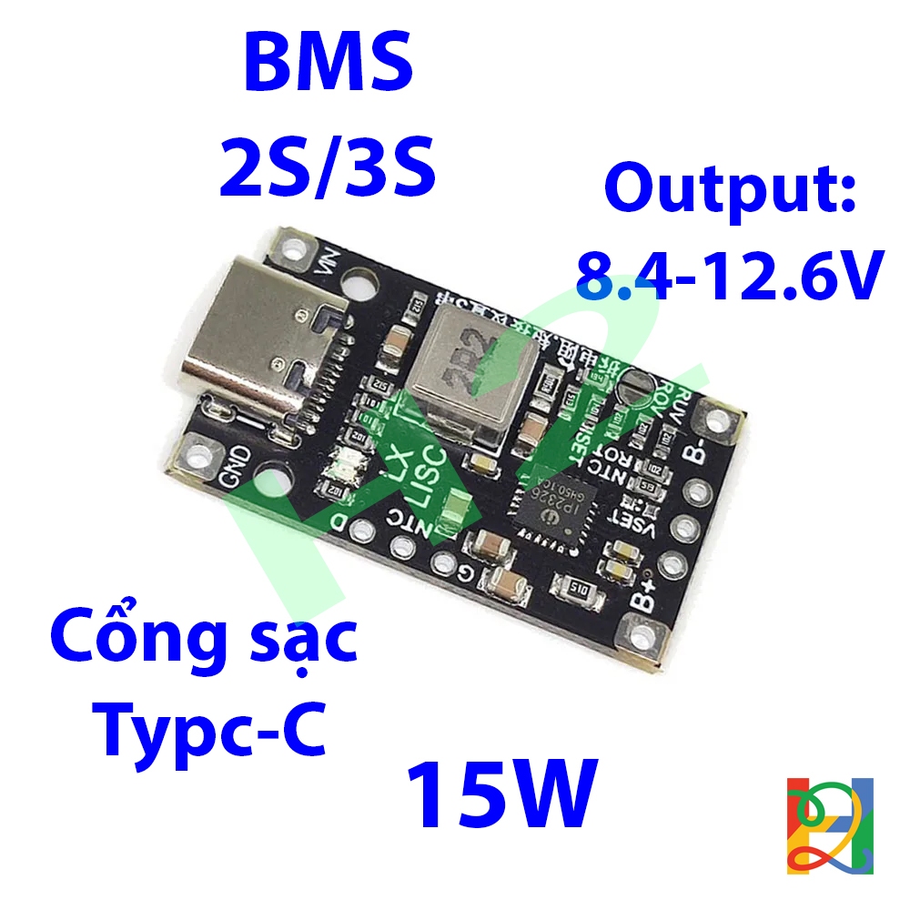 Mạch sạc lithium 2S, 3S cổng Type-C và cân bằng pin 2S/ 3S BMS 15W 8.4V, 12.6V 1.5A Boost Power ...