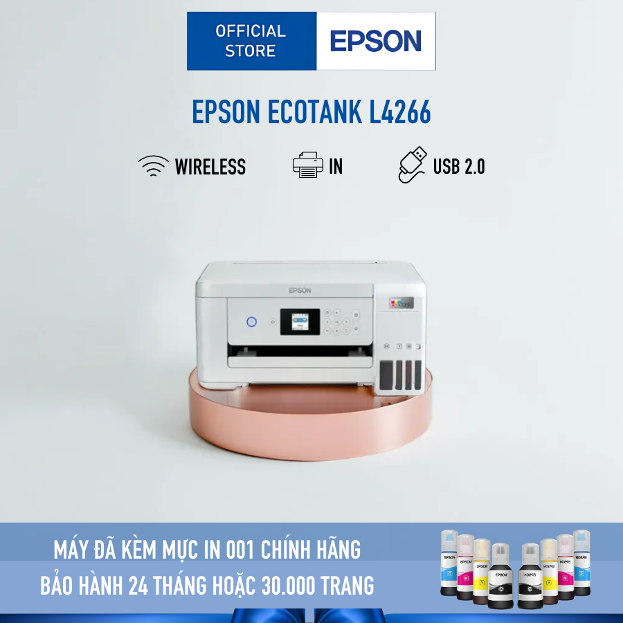 Máy In Phun Màu Đa Năng Epson EcoTank L4266 (Bao Gồm Bộ Mực Chính Hãng ...