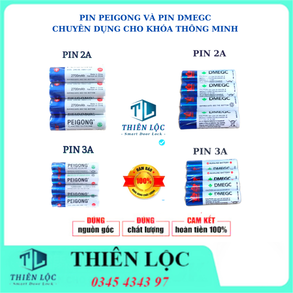 VỈ 4 PIN PEIGONG, DMEGC CAO CẤP CHUYÊN DÙNG CHO KHÓA THÔNG MINH | Shopee Việt Nam