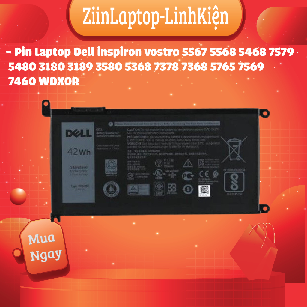Pin Laptop Dell inspiron vostro 5567 5568 5468 7579 5480 3180 3189 3580 ...