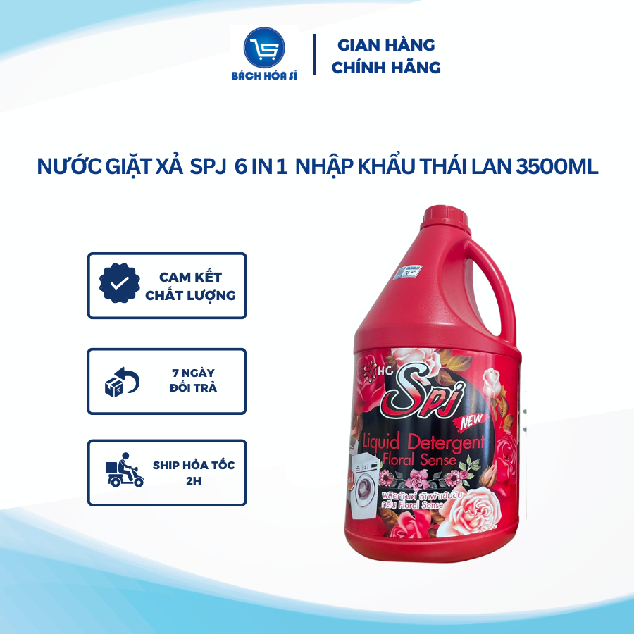 Nước giặt xả HC SPJ 6 in 1, giặt sạch hoàn hảo, lưu hương thơm lâu, giúp quần áo mềm mại, khử ...