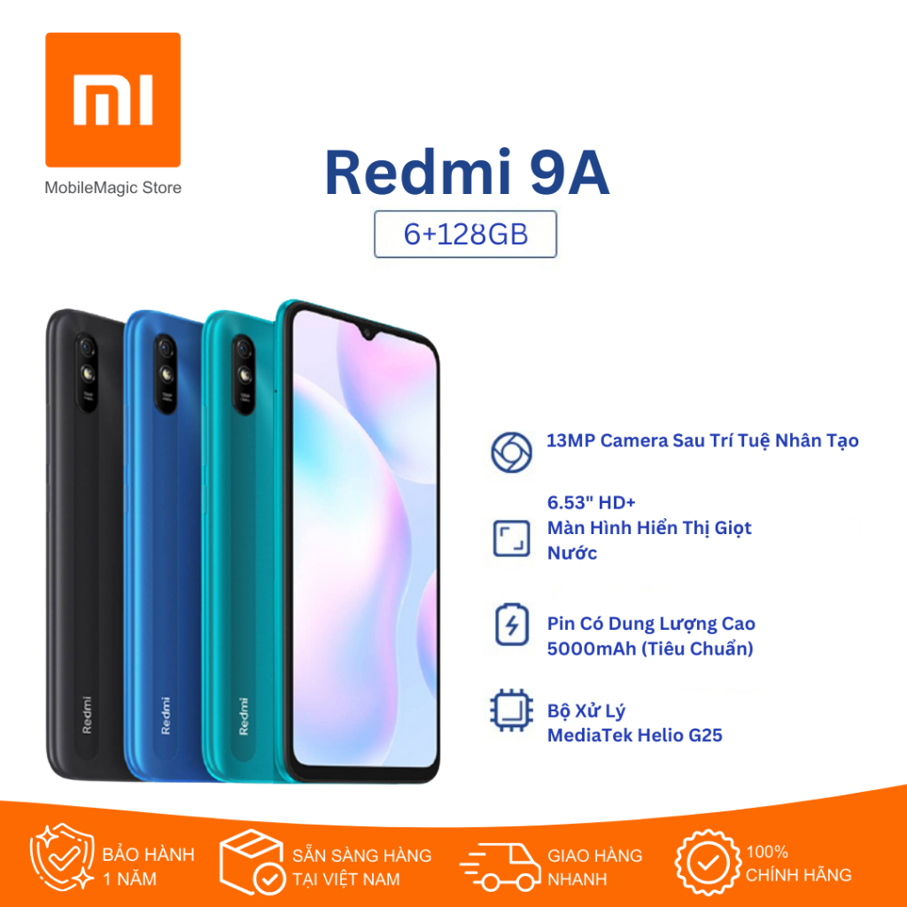 Xiaomi Redmi 9A 6GB+128GB/5000mAh Pin Với Bảo Hành 1 Năm | Shopee Việt Nam