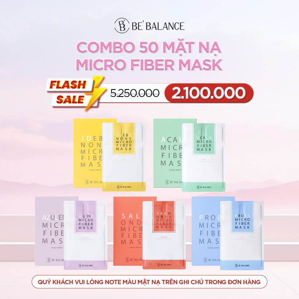 Combo Mix 50 Miếng Mặt Nạ Vải Vi Sợi Be'Balance MICRO FIBER MASK 3in1 ...