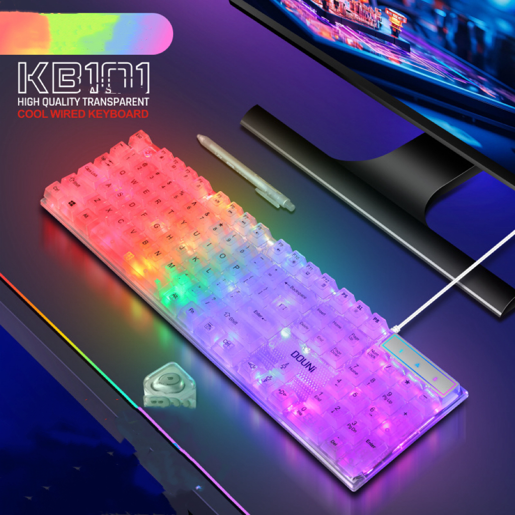Bàn Phím Gaming Máy Tính ZiyouLang KB101 DOUNI LED RGB Gõ Êm Giảm Ồn PLATE Thép Chắc Chắn Trong ...