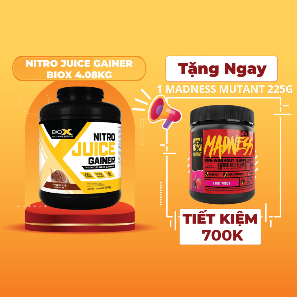 Sữa Tăng Cân Nitro Juice Gainer Biox Hộp 4.08Kg | Shopee Việt Nam