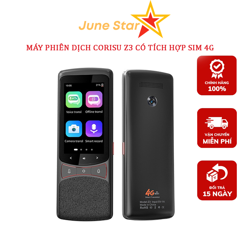 Máy Phiên Dịch Corisu Z3 Phiên Bản 2024 Dịch Giọng Nói, Dịch Ảnh, Tích Hợp Sim 4G Và Phát Wifi ...