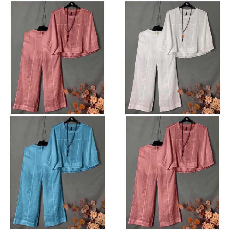 Bộ Đồ Nữ, Áo Dài, Quần Dài, Áo Cổ Tròn VASING Q39 | Shopee Việt Nam
