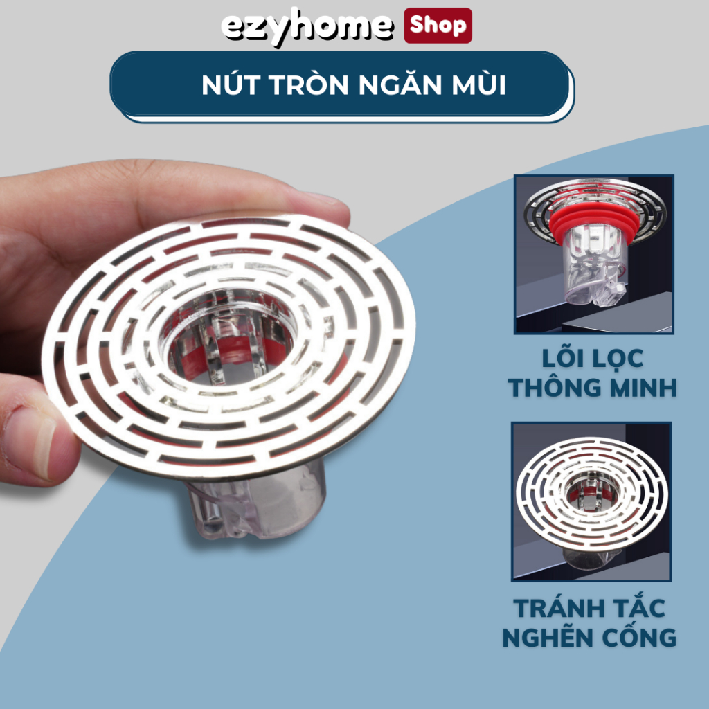 Nắp đậy cống thoát sàn ngăn mùi hôi chống trào ngược chống công trùng EZYHOME - ET007A | Shopee ...