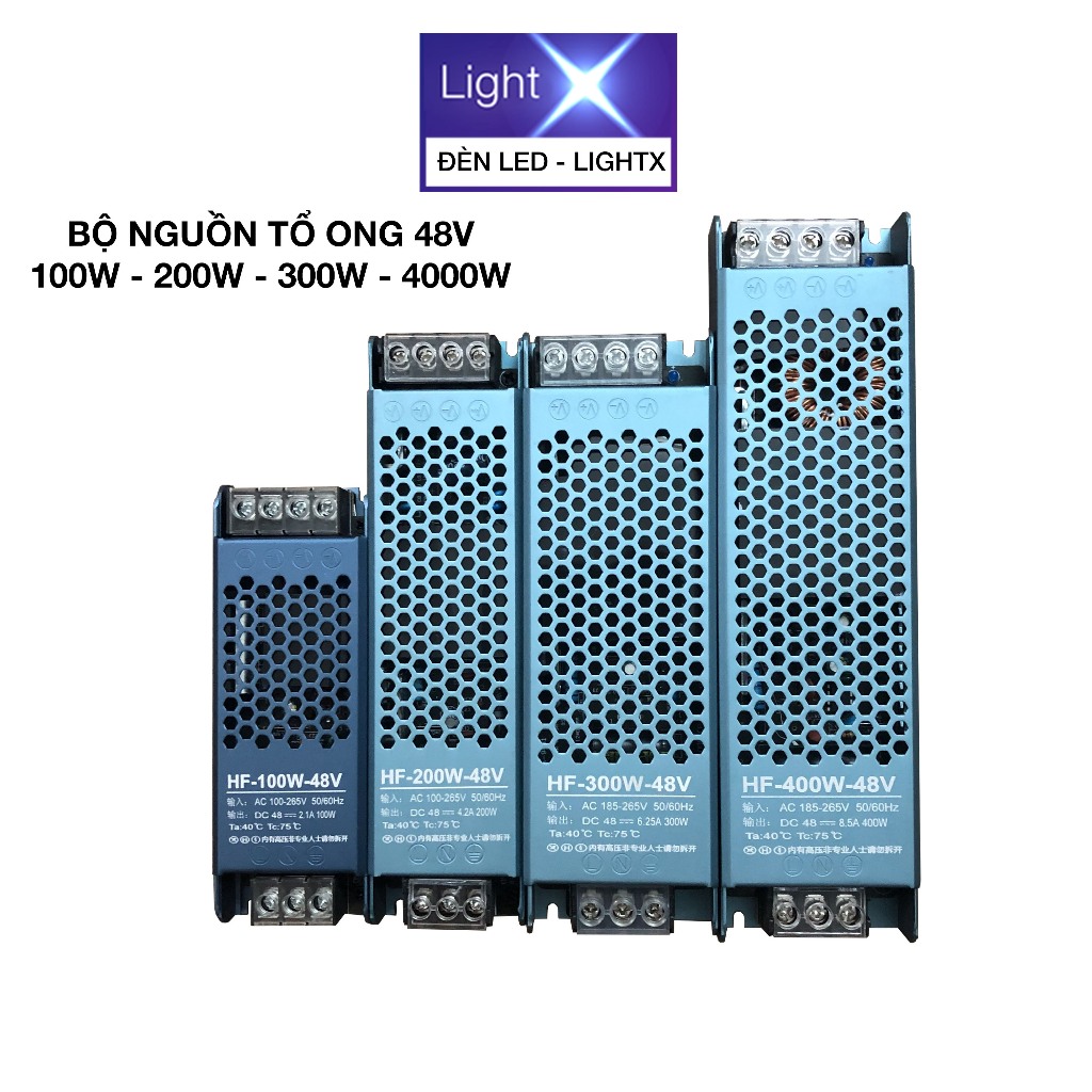 Bộ Nguồn Tổ Ong 48VDC Công Suất 100W, 200W, 300W, 400W, Chuyên Dụng Cho Hệ Đèn Ray Nam Châm ...