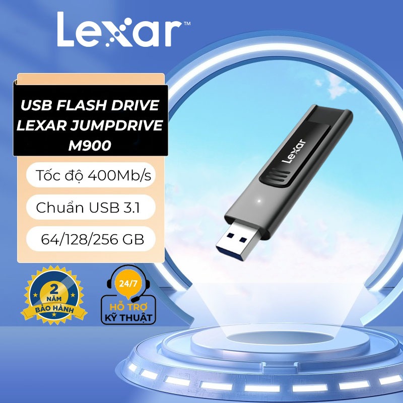 USB 64GB/ 128GB/ 256GB Lexar M900 Flash Drive, Chuẩn 3.1, tốc độ đọc 400MB/s, tương thích PC ...
