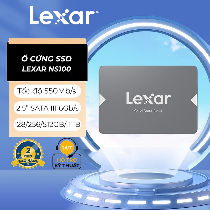 Ổ cứng SSD 128GB/ 256GB/ 512GB/ 1TB Lexar NS100 2.5” SATA III (6Gb/s ...