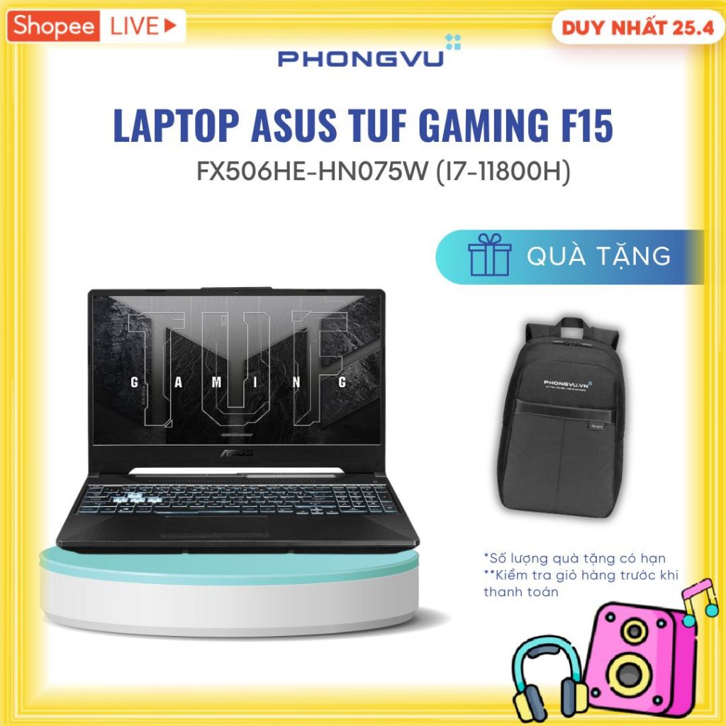 Máy tính xách tay/ Laptop Asus TUF Gaming F15 FX506HE-HN075W (i7-11800H ...