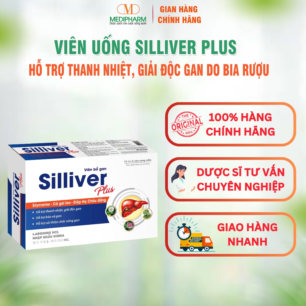 Viên bổ gan Silliver pluss - Hỗ trợ thanh nhiệt, giải độc gan do rượu ...