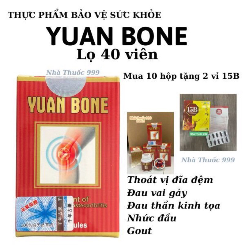 (Combo 10 hộp) Viên uống hỗ trợ xương khớp Yuan Bone lọ 40 viên ...