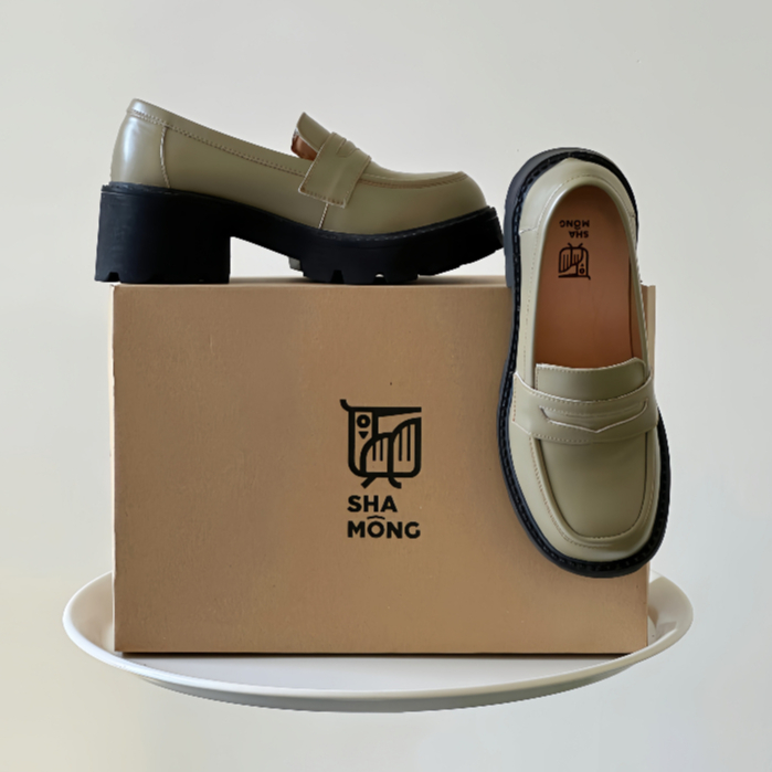 Giày da đế cao unisex Chunky Loafer Shamong mã 332 | Shopee Việt Nam