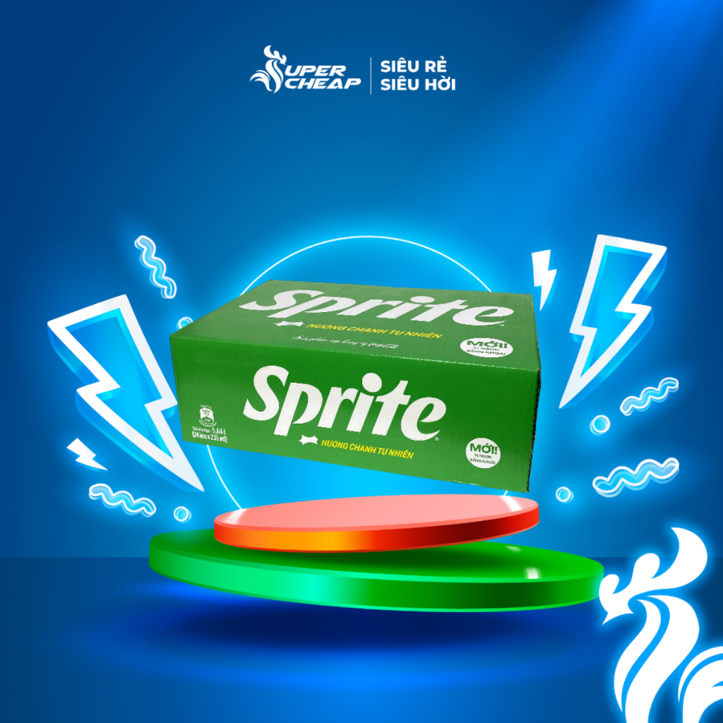 [Hoả tốc HCM] Thùng 24 Lon Nước Ngọt Giải Khát Có Gas Sprite Vị Chanh ...