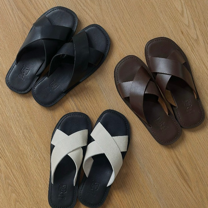 Dép Da Thật Quai Chéo Unisex Made By Shamong mã DQC | Shopee Việt Nam