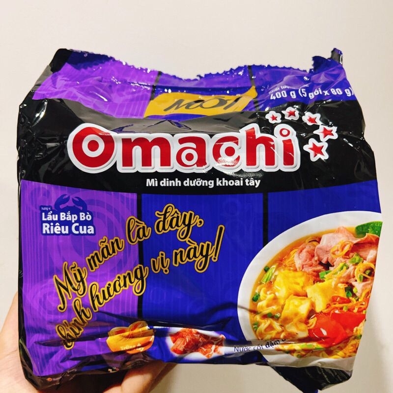 Lốc 5 gói mì Omachi bắp bò riêu cua | Shopee Việt Nam