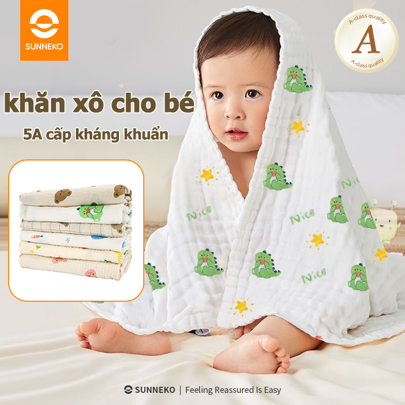Khăn tắm xô Muslin cho bé,vải xô muslin,Khăn tắm cho bé sơ sinh 2 lớp kích thước 100*100cm ...