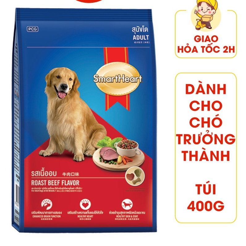 Thức Ăn Chó Lớn - Smartheart Adult Roast Beef Flavor Gói 400G | Shopee Việt Nam
