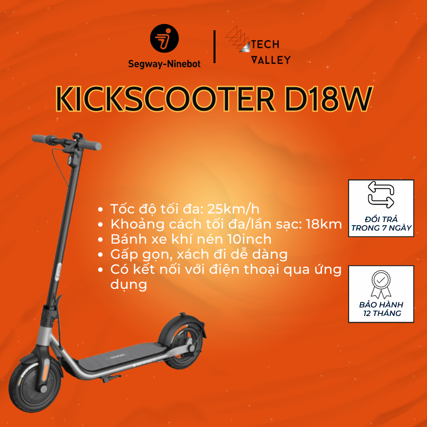 Xe điện mini Segway Ninebot Kickscooter D18W - Hàng chính hãng - BH 12 ...