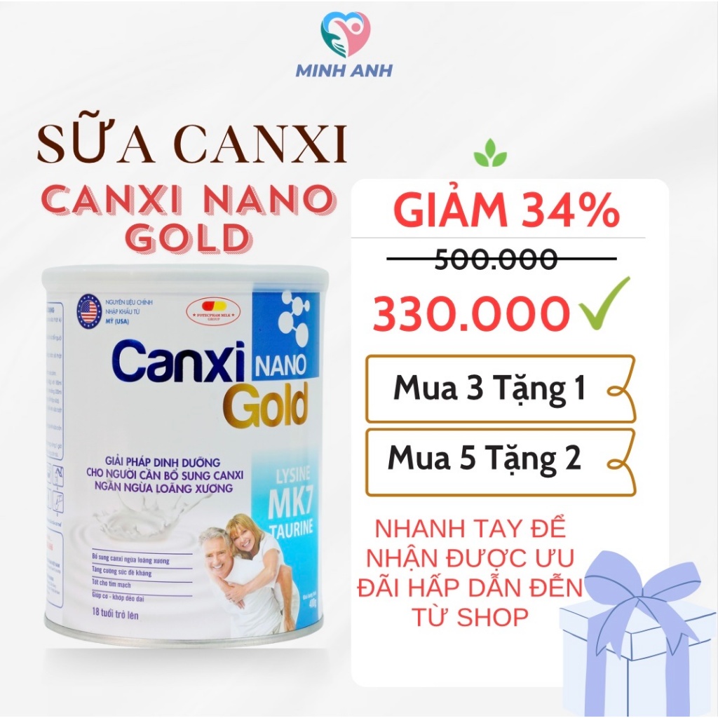 Sữa Canxi Nano hỗ trợ dinh dưỡng cho cơ thể chắc khỏe xương cung cấp dinh dưỡng cho người lớn ...